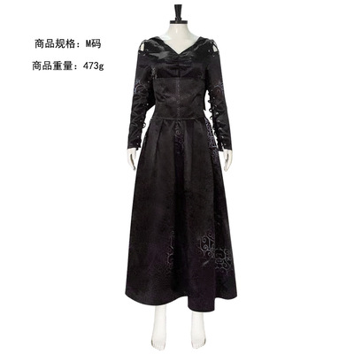 万圣节哈利波特贝拉特里克斯 莱斯特兰奇cos服黑女巫食死徒连衣裙