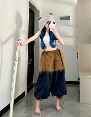 女款鬼灭之刃伊之助性转cos服