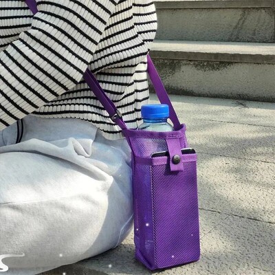 1PC Outdoor Crossbody Storage Mesh Bag Water Cup ver Protect