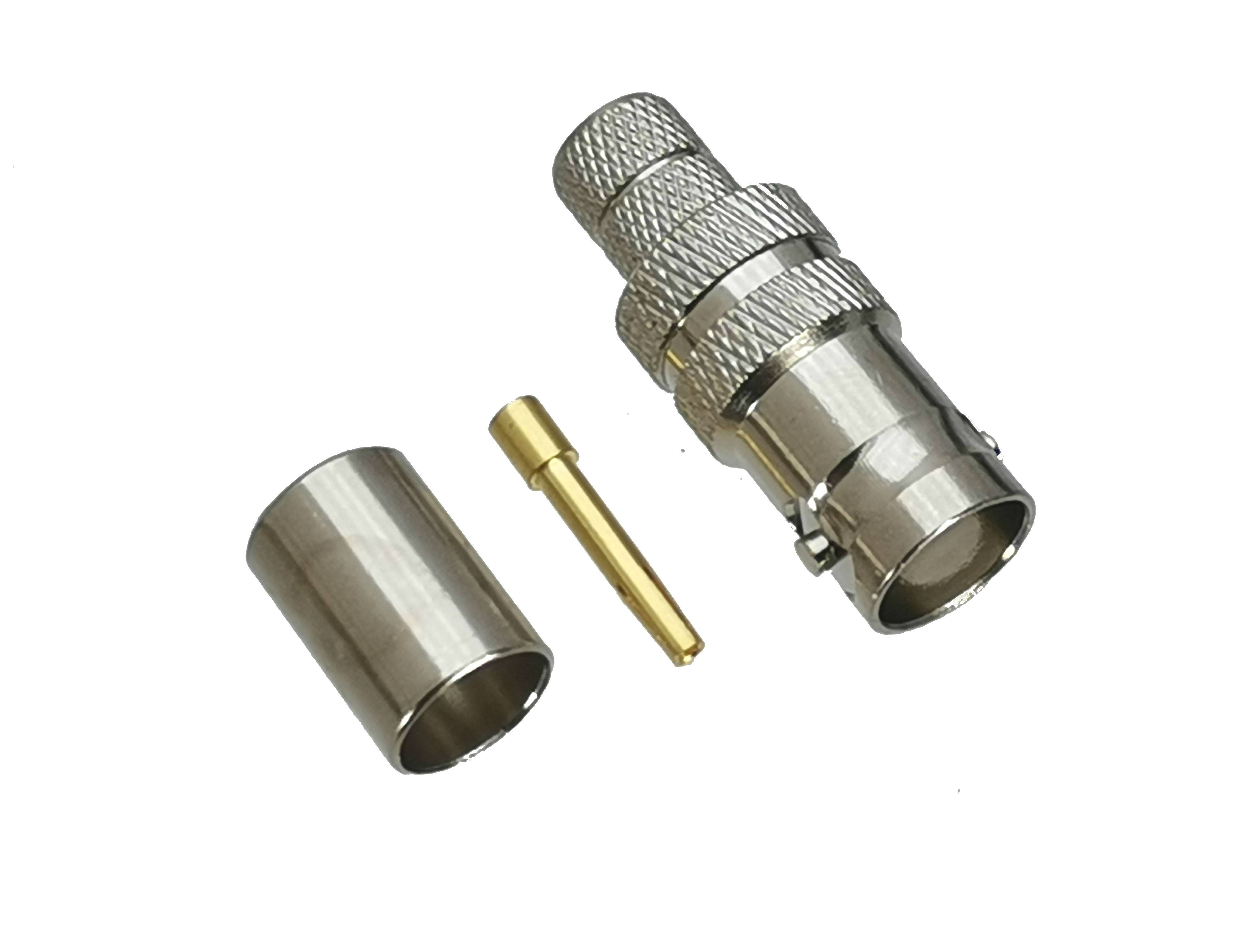 1Pcs Connector BNC Female jack Crimp适用于 RG5 RG6 LMR300 C_虎窝淘