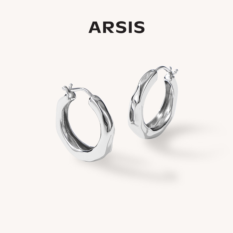 【明星同款】ARSIS自由搭配潺流耳圈小众设计感简约百搭法式女_虎窝淘