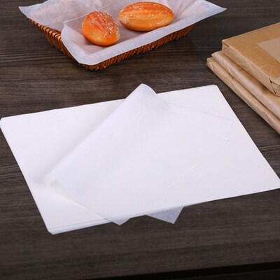新品50a0pcs White Wax Paper Food Oil Proof Grease Papers Wra