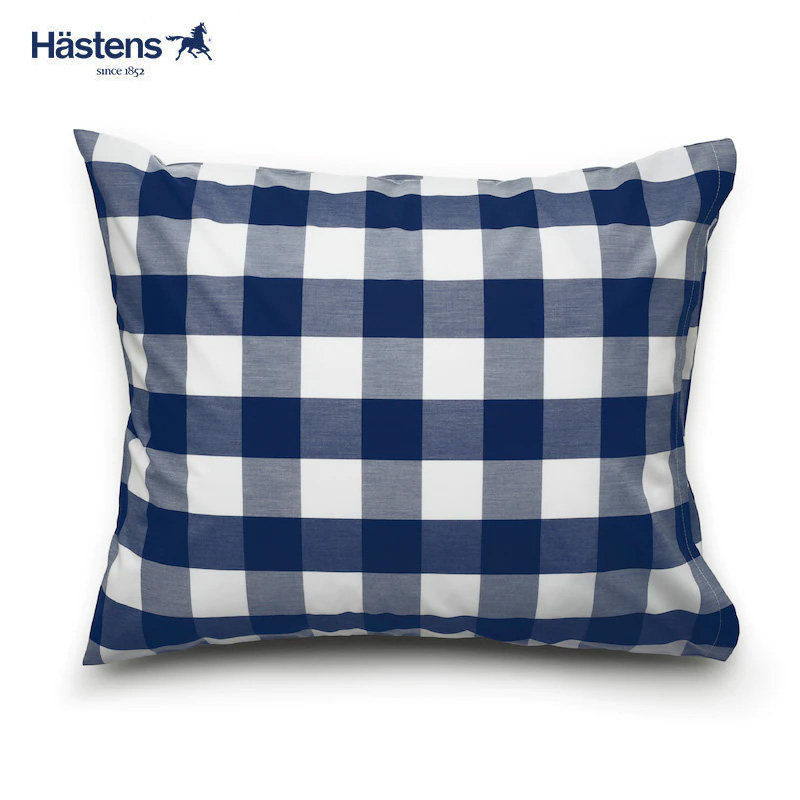 【官方正品】Hastens 海丝腾经典蓝白格系列全棉被套纯棉枕套单个
