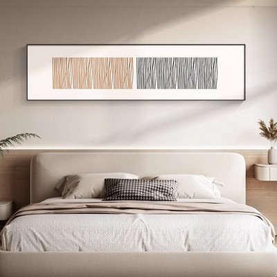 简约现代抽象线条卧室装饰画