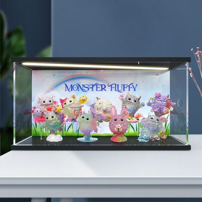 POPMART泡泡玛特INSTINCTOY毛怪秘境花园系列盲盒玩具灯光展示盒