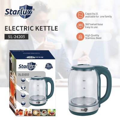 ELECTRIC KETTLE 外贸玻璃电热水壶不锈钢 跨境欧规220V烧水壶