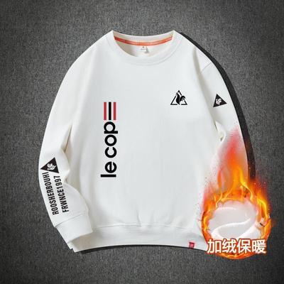 法国公鸡男款卫衣加绒加厚男女同款情侣圆领宽松休闲运动长袖上衣