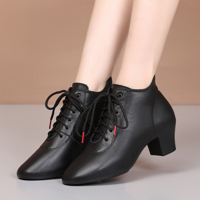 麒麟拉丁舞舞麒麟秋冬真皮舞鞋