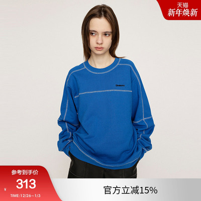 SLY 24冬季新品美式休闲宽松棒球圆领套头卫衣女030HAR80-4991