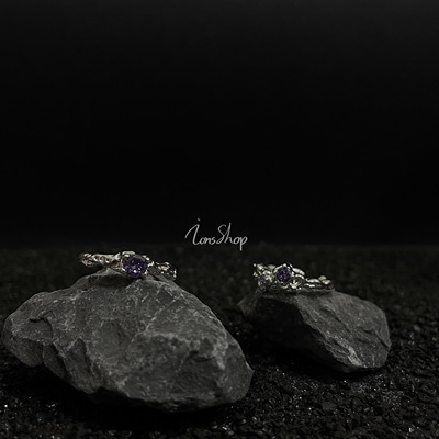 原创高级肌理皓石纯银戒指情侣