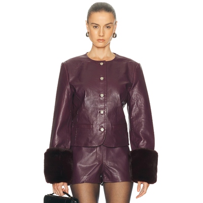 [春季新品]retrofete TALVI夹克酒红色美式休闲风REVOLVE小众新款