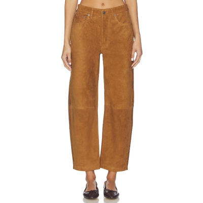 Citizens of Humanity MIRO 麂皮长裤 干邑白兰地色REVOLVE小众新