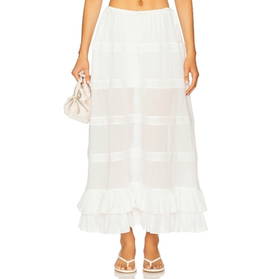 [春季新品]Mirror Palais 长款半身裙 象牙白REVOLVE小众新款