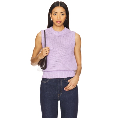 [春季新品]eaves极简针织背心无袖上装淡紫色毛衣REVOLVE春季