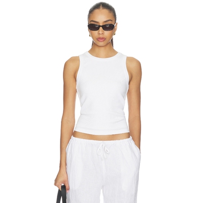 perfectwhitetee秋冬新品白色上装圆领通勤风短款背心REVOLVE