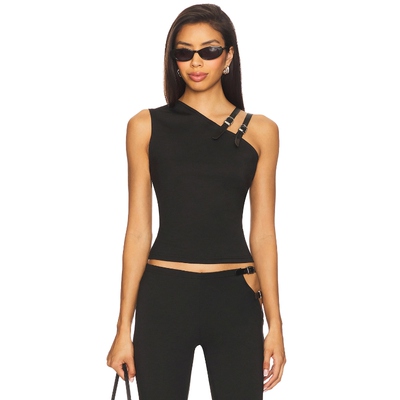[春季新品]LIONESS 上装黑色辣妹风性感露肩时尚设计背心REVOLVE