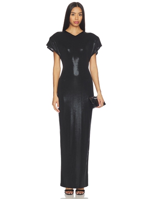 Norma Kamali CAP SLEEVE SHOULDER PAD LONG 裙子 revolve小众新