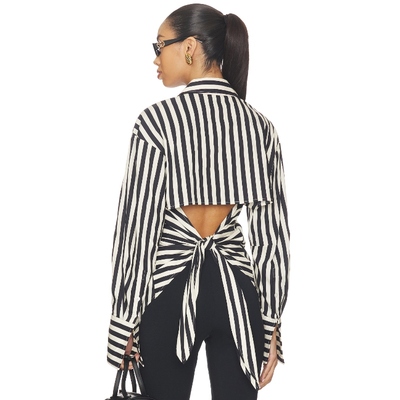 SIMONMILLER LOCH STRIPED POPLIN BUTTON UP 衬衫 黑色REVOLVE小