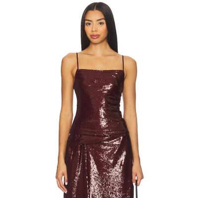 [春季新品]Kate Barton COLUMN上装酒红色y2k辣妹风REVOLVE新款