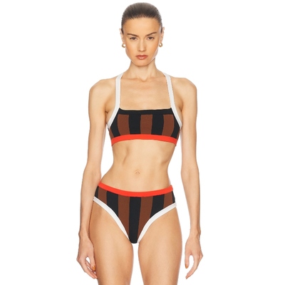 Tropic of C LA PLAGE 比基尼文胸上装 褐色，黑色REVOLVE