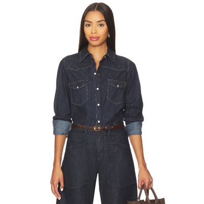 [冬季新品]NILI LOTAN TRAVIS 衬衫 蓝色REVOLVE小众