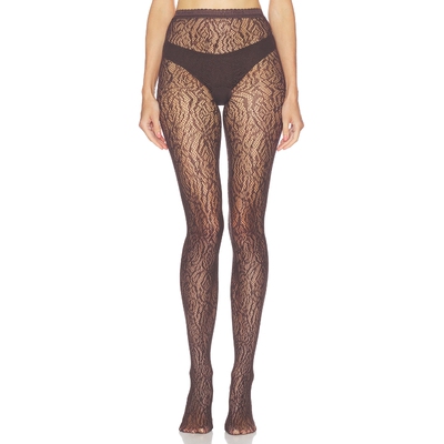 Wolford ROSE LACE EFFECT 连裤袜  棕色 秋冬新品REVOLVE