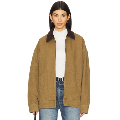 LIONESS夹克棕黄色翻领外套休闲运动风上衣REVOLVE小众