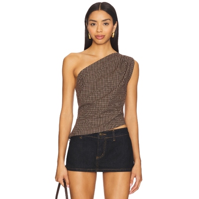 With Jean ARTHUR 上装 棕色 y2k辣妹风REVOLVE小众新款