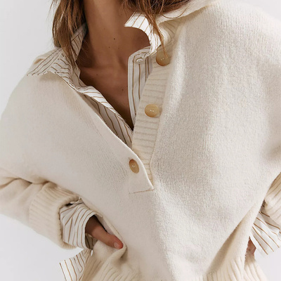 Free People POLO衫毛衣极简风宽松针织上衣REVOLVE冬季新款