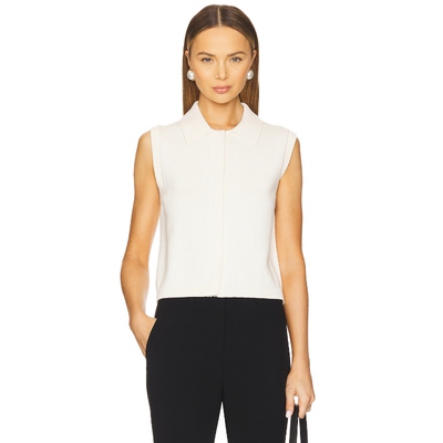 Theory Zip Up Vest 象牙白 y2k辣妹风REVOLVE小众新款