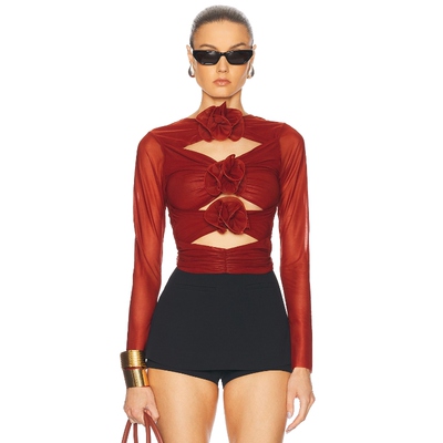 [冬季新品] MARIANNA SENCHINA 上装酒红色REVOLVE小众新款