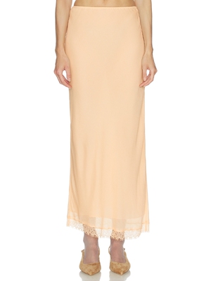 Helsa VISCOSE SATIN SLIP SKIRT WITH LACE 半身裙 revolve小众