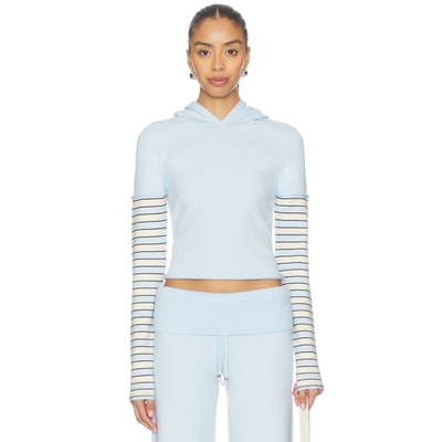 Frankies Bikinis MARINA CLOUD KNIT 连帽衫 Baby Blue 运动复古