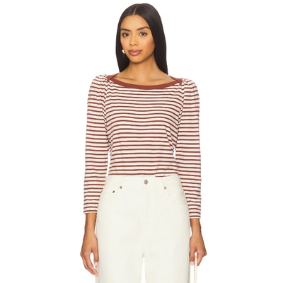 Nation Los Angeles 长袖上衣 棕色y2k辣妹风REVOLVE小众新款