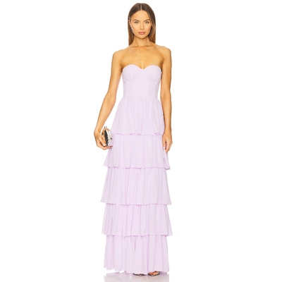 [冬季新品]Lovers and Friends HATTIE长裙薰衣草REVOLVE