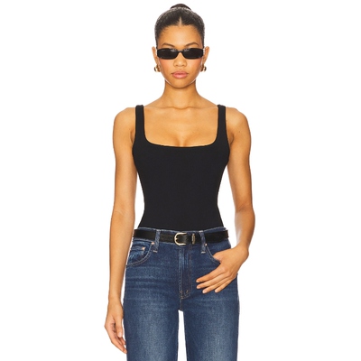 Susana Monaco 低背坦克背心式丁字背连体衣 黑色revolve小众新款