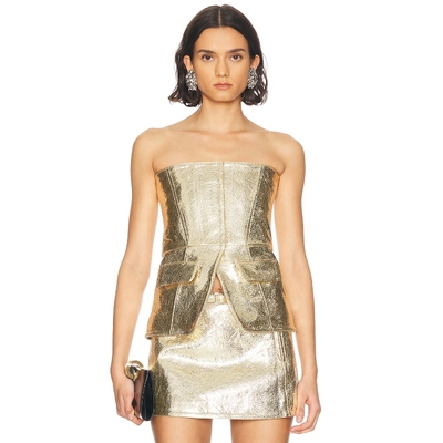 [冬季新品]retrofete ANNIE 上装 金属金色REVOLVE小众新款