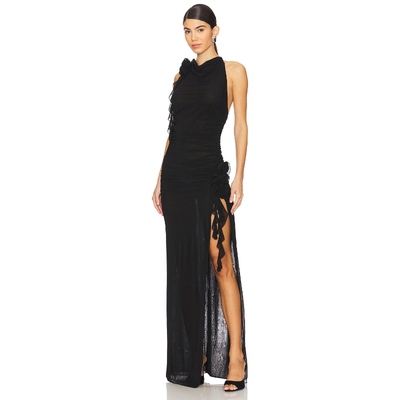 NBD YULIMA 裙子黑色性感薄纱连衣裙女夏REVOLVE小众新款