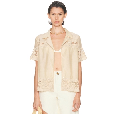 All That Remains EVELYN 衬衫 米色 y2k辣妹风 REVOLVE小众新款