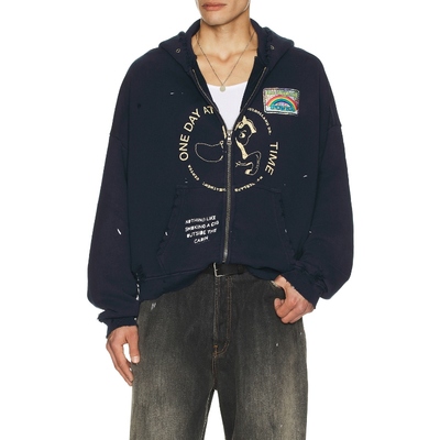 Paly Hollywood TREATMENT CENTER 拉链连帽卫衣 藏青色REVOLVE小