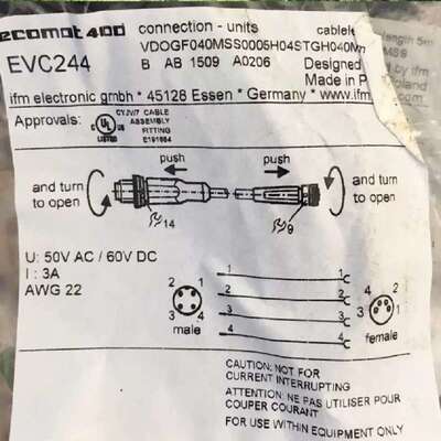 议价EVC244.EVC412. EVT001.EVC023.IFM传感器连接线