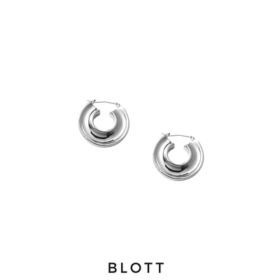 blott官方店立体齿轮金银耳饰