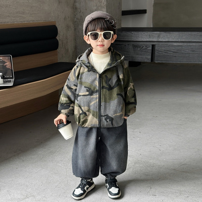男童迷彩外套夹棉加厚秋冬20285