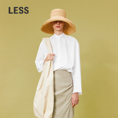 LESS简约圆下摆单排扣长袖衬衫