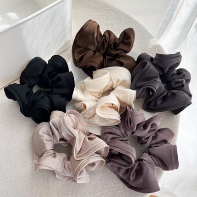 Raffia重磅超大法式大肠发圈高级感ins发饰仙女发绳缎面扎发头饰