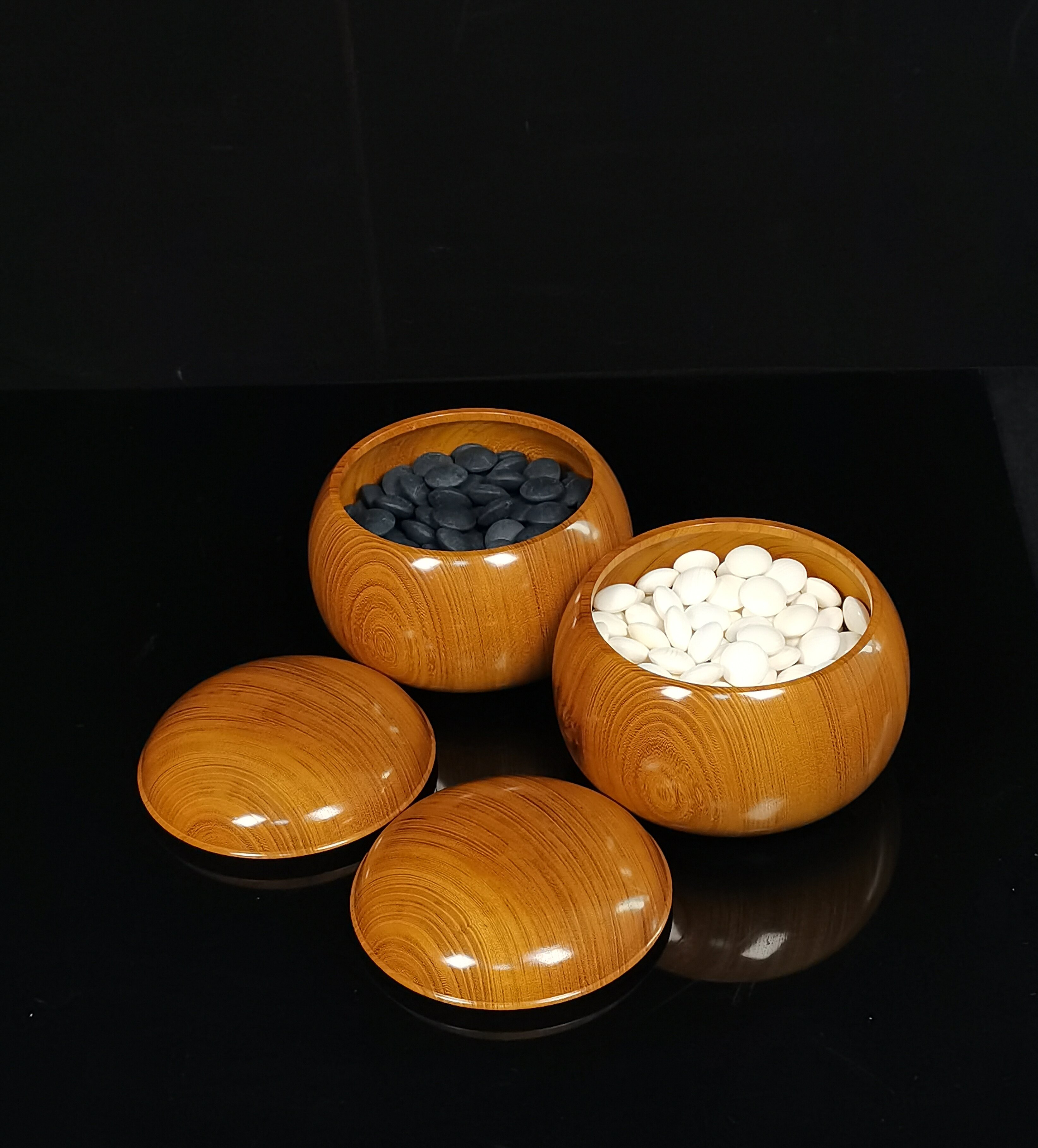 38号实用印加本榉棋罐一套