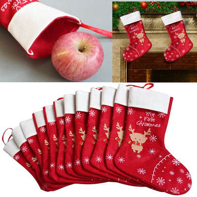 Christmas socks, reindeer, apple bagged accessories