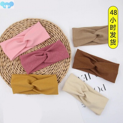 Solid Ribbed Baby Headbands Knotted Hair Tied Hairbands Faux