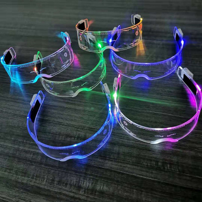 ED colorful glowing glasses bar concert cheering