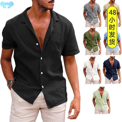 Shirts For Men Shirt Summer Blouse Clothes Black Color Man